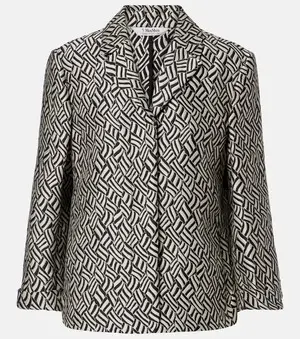 Max Mara Lira Cotton-blend Jacquard Blazer - Black