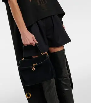 Balenciaga Mini Rodeo Suede Top-handle Bag - Black