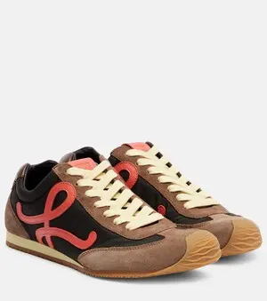 Loewe Loewe Ballet Runner 2.0 Suede-Trimmed Sneakers Brown