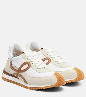 Loewe Ballet Runner 2.0 Suede-trimmed Sneakers - White