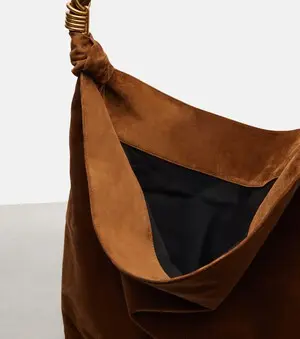 Saint Laurent Amalia Cassandre Suede Shoulder Bag