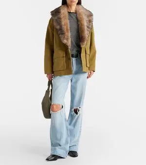 NILI LOTAN Ronay Shearling-trimmed Parka - Green
