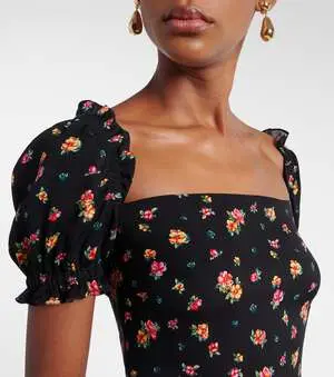 Dolce & Gabbana Floral Silk-blend Charmeuse Top