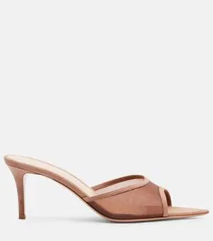 GIANVITO ROSSI Dorotea Suede-trimmed Mesh Mules