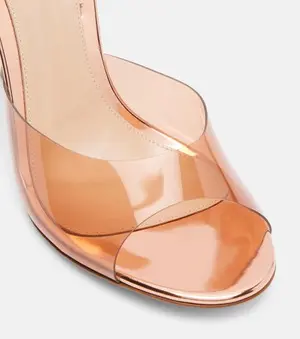 GIANVITO ROSSI Sofia Leather-trimmed Pvc Mules - Brown