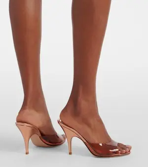 GIANVITO ROSSI Sofia Leather-trimmed Pvc Mules - Brown
