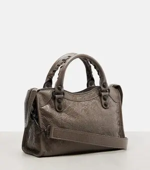 Balenciaga Le City Mini Leather Top-handle Bag - Grey