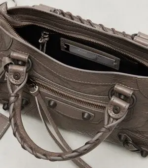 Balenciaga Le City Mini Leather Top-handle Bag - Grey