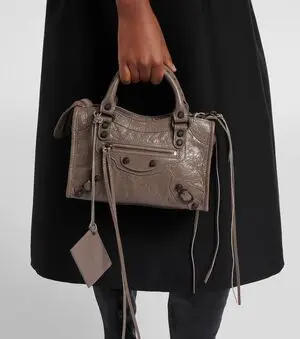 Balenciaga Le City Mini Leather Top-handle Bag - Grey
