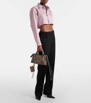 Balenciaga Le City Mini Leather Top-handle Bag - Grey
