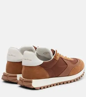GIANVITO ROSSI Gravel Leather And Suede Lace-up Sneakers - Brown