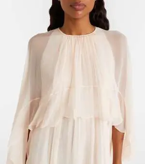 Chloé Ruffled Silk Minidress - Pink
