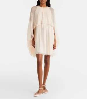 Chloé Ruffled Silk Minidress - Pink