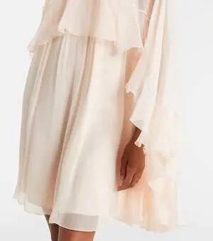Chloé Ruffled Silk Minidress - Pink