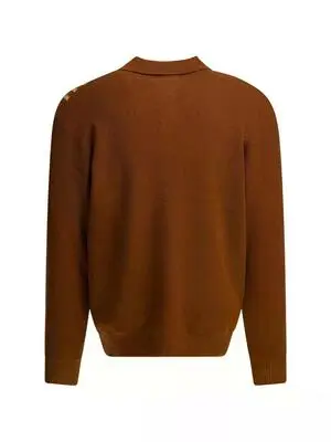 BEAMS Polo-collar Sweater - Brown