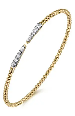Gabriel & Co. 14k Diamond Beaded Cuff Bracelet - Gold