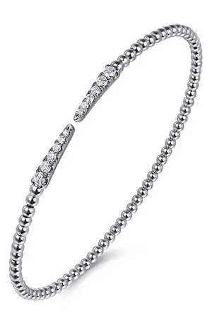 GABRIEL & CO. Diamond Beaded Cuff Bracelet - White Gold