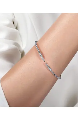 GABRIEL & CO. Diamond Beaded Cuff Bracelet - White Gold