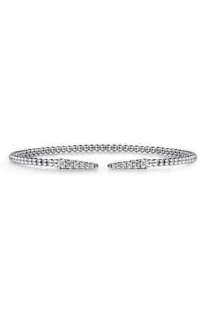 GABRIEL & CO. Diamond Beaded Cuff Bracelet - White Gold