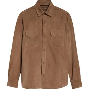 Eleventy Suede Snap-up Western Shirt