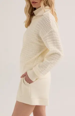 Varley Darla Half Zip Sweater - Egret