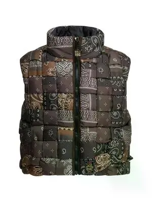 Kapital Bandana Patchwork Gilet - Brown