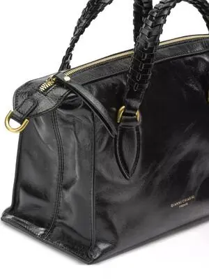 GIANNI CHIARINI Roxy Braided Leather Tote Bag - Black