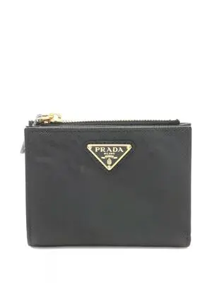 Prada 20s Logo-plaque Bi-fold Wallet - Black