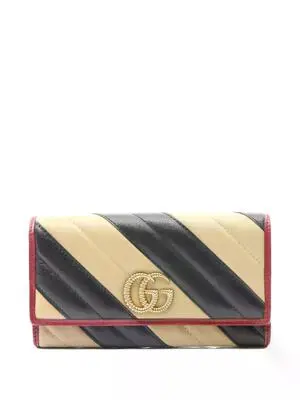 Gucci Gg Marmont Bi-fold Leather Wallet - Neutrals