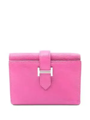 Hermès 2022 Bearn Compact Combination Leather Wallet - Pink