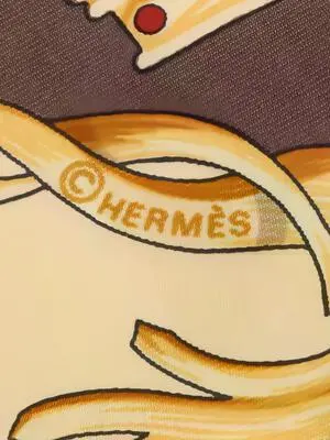 Hermès 1990s Crown Silk Scarf
