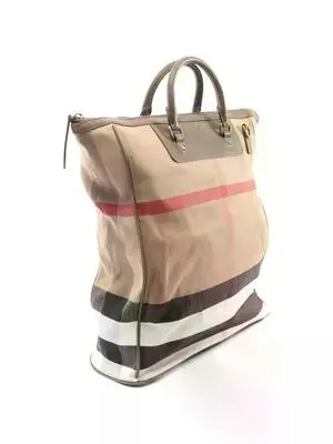Burberry 2000s Checked Leather Tote Bag