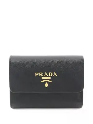 Prada 2020s Leather Trifold Wallet - Black