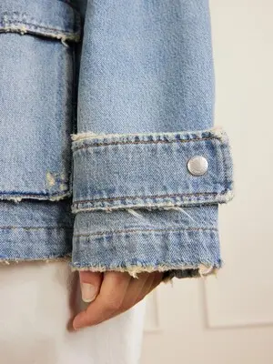 AGOLDE Aubrey Distressed Denim Jacket - Blue