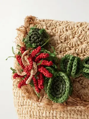 ANYA HINDMARCH Embellished Raffia Clutch