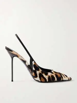 Paris Texas Paris Texas Lidia Leopard-Print Calf-Hair Slingback Pumps Leopard Print