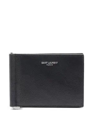 Saint Laurent 2020s Leather Bill-clip Wallet - Black
