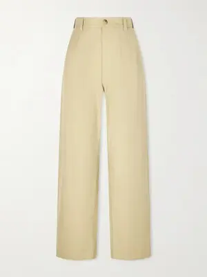 Loro Piana Yoko Cropped Cotton-poplin Pants - Neutrals