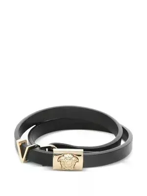 Versace 2010s Medusa Leather Bracelet - Black