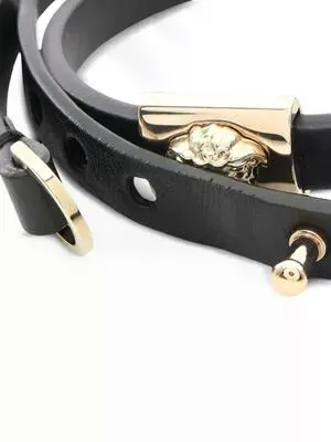 Versace 2010s Medusa Leather Bracelet