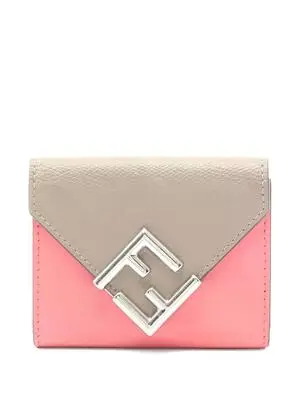 Fendi Ff-plaque Leather Wallet - Pink
