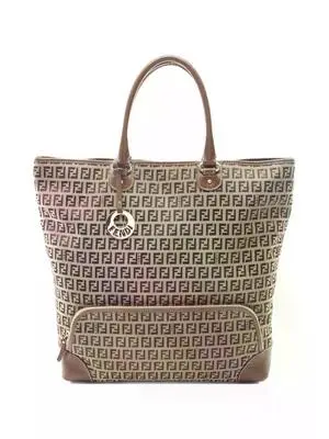 Fendi Zucchino Monogram-pattern Leather Tote Bag
