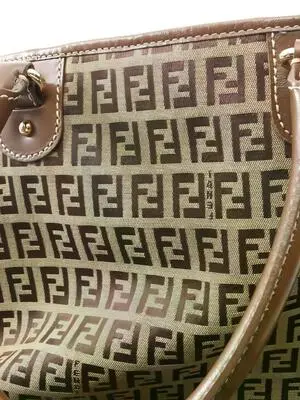 Fendi Zucchino Monogram-pattern Leather Tote Bag