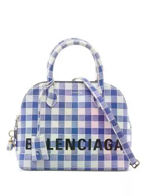 Balenciaga 2010s Ville Checked Tote Bag