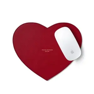 ASPINAL OF LONDON Heart Leather Mouse Mat - Red