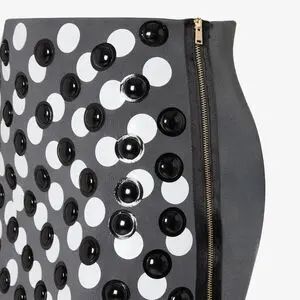 Fendi Straight-cut Midi Skirt With Polka-dot Embellishments