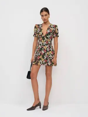 REFORMATION Akaia Mini Dress - Black
