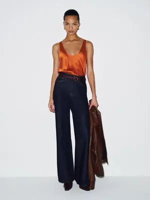 REFORMATION Veya Silk Top - Orange