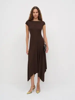 REFORMATION Danica Knit Midi Dress - Brown