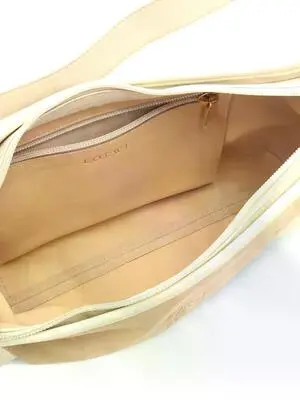 Loewe 2000s Anagram Leather Shoulder Bag - Neutrals